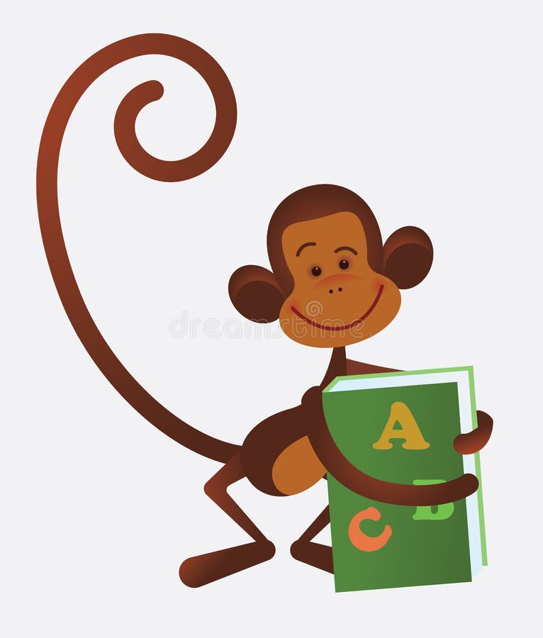 Cute Monkey Reading Book Stock Illustrations – 221 Cute Monkey Reading ...