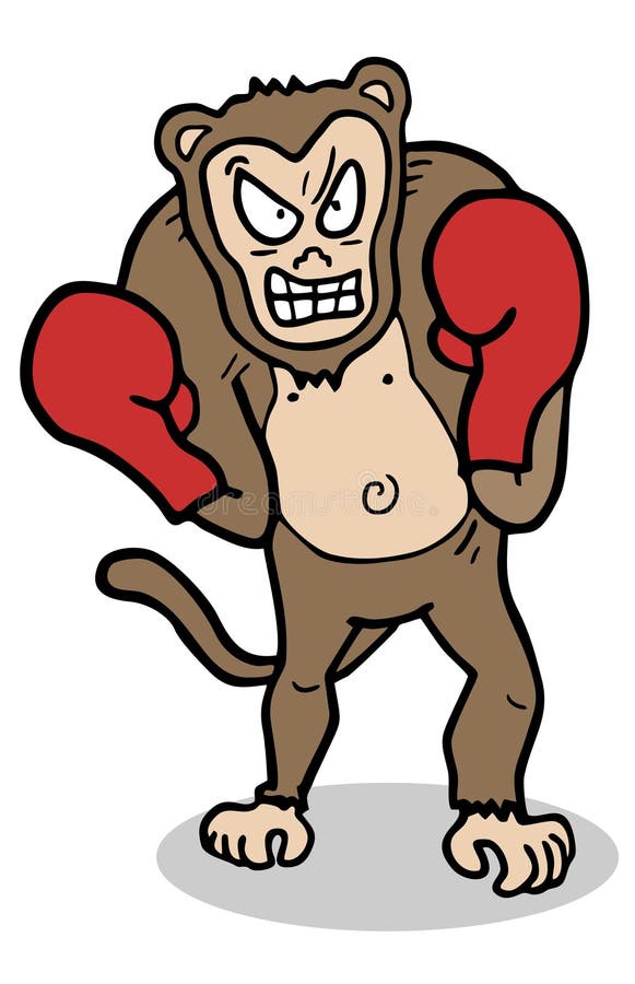 Design Of Monkey Boxing Draw Stock Vector - Illustration of design ...