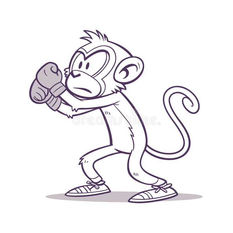 Monkey Boxing with Fragility Stock Image - Illustration of animal ...