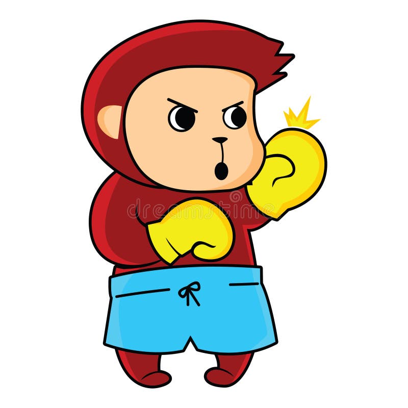 Monkey Boxing. Vector Illustration Decorative Design Stock Vector ...