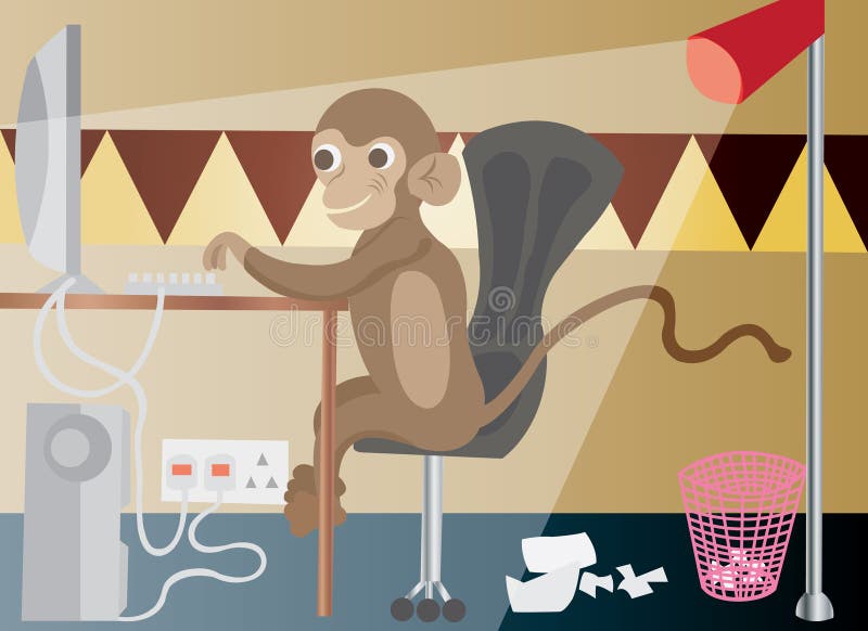 Typing Monkey Stock Illustrations – 28 Typing Monkey Stock ...