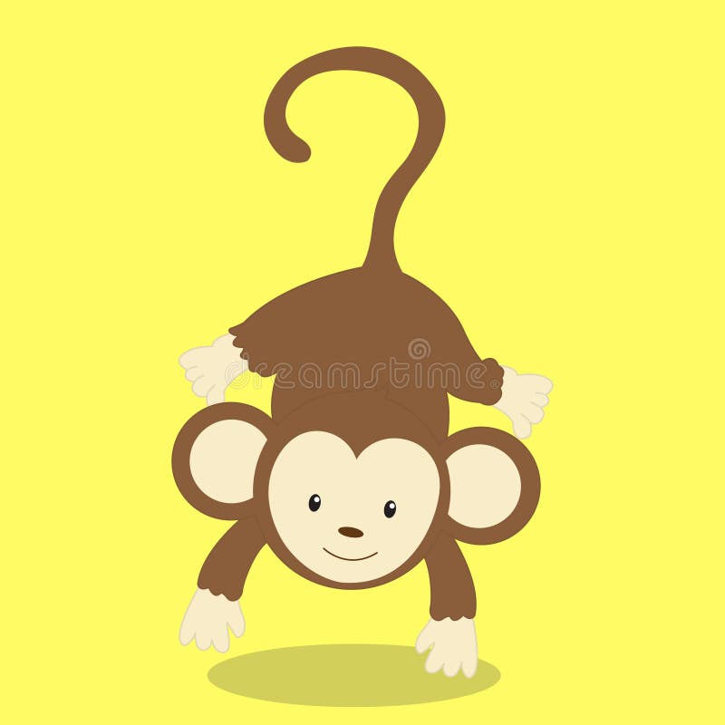 Monkey boy tail up 02 stock vector. Illustration of monkey - 197986729
