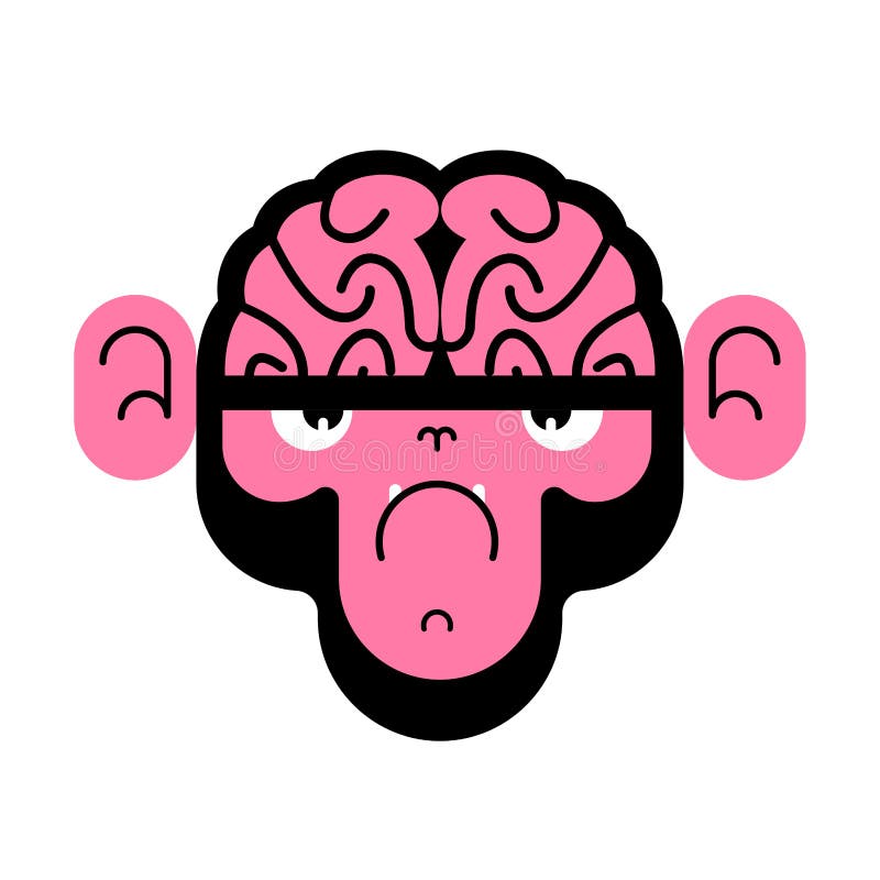 Monkey with Brain. Gorilla with Brains Stock Vector - Illustration of ...