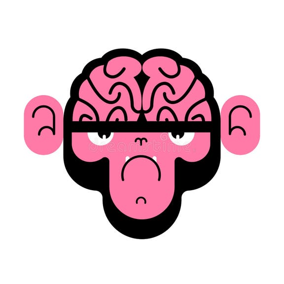 Monkey with Brain. Gorilla with Brains Stock Vector - Illustration of ...