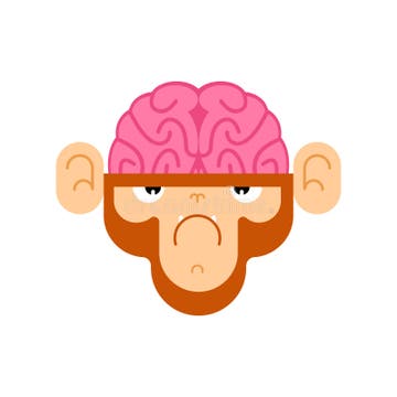 Monkey with Brain. Gorilla with Brains Stock Vector - Illustration of ...