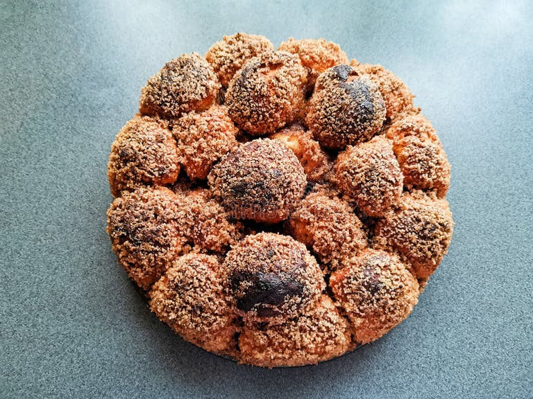 Monkey Bread on Black Worktop Stock Image - Image of monkey, vegetable ...
