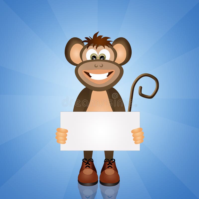 Monkey with card stock illustration. Illustration of palm - 54083307