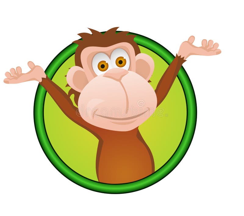Monkey cartoon stock vector. Illustration of nature, colorful - 22748069