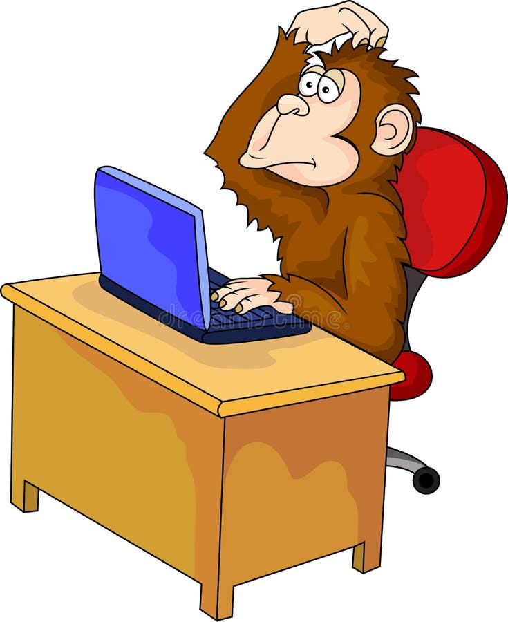 Construction monkey stock vector. Illustration of technology - 4344606