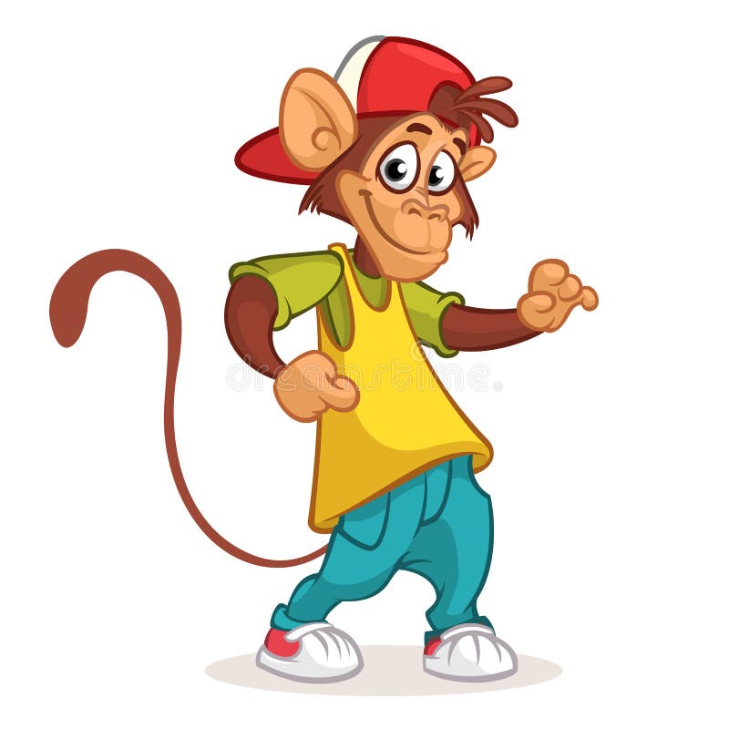 Cartoon Monkey Dancing. Vector Illustration Stock Vector - Illustration ...