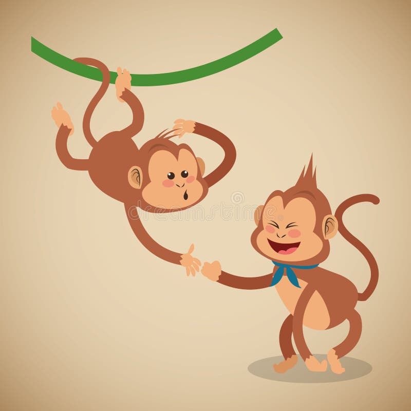 Monkey cartoon design stock vector. Illustration of card - 67852200