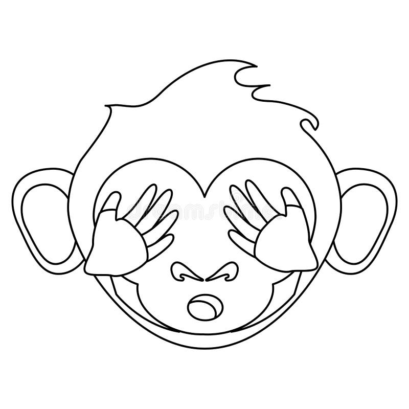 Monkey cartoon face design stock vector. Illustration of wildlife ...