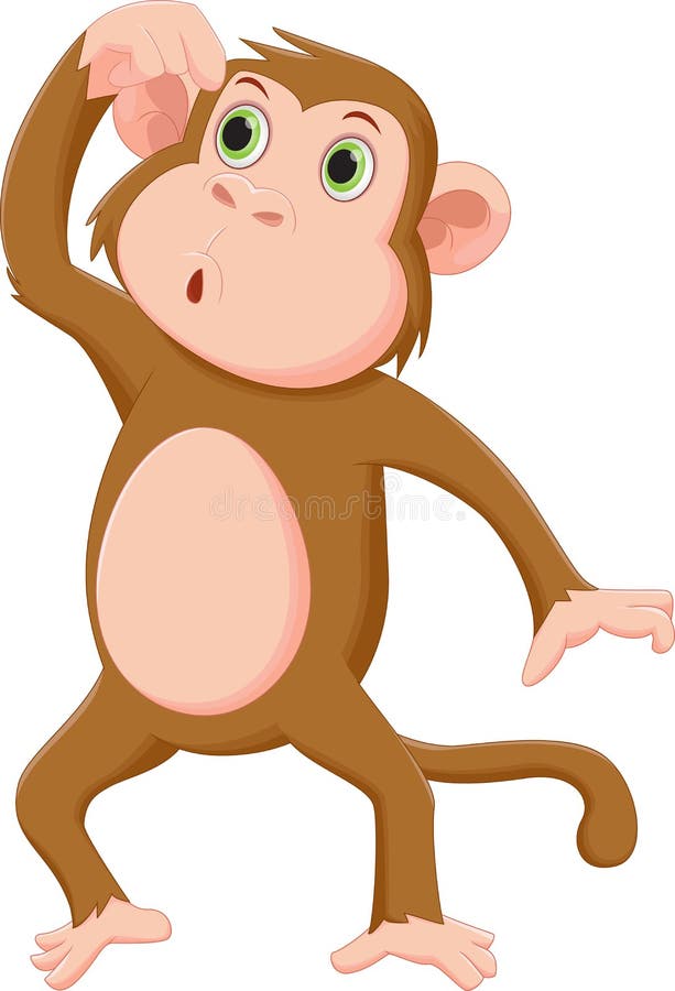 Monkey Thinking stock vector. Illustration of cartoon - 35167196