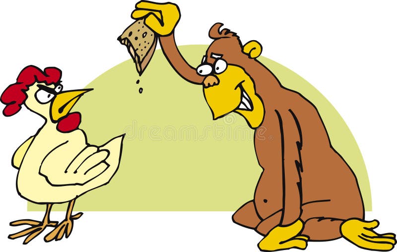 Monkey and chicken stock vector. Illustration of witty - 7036290