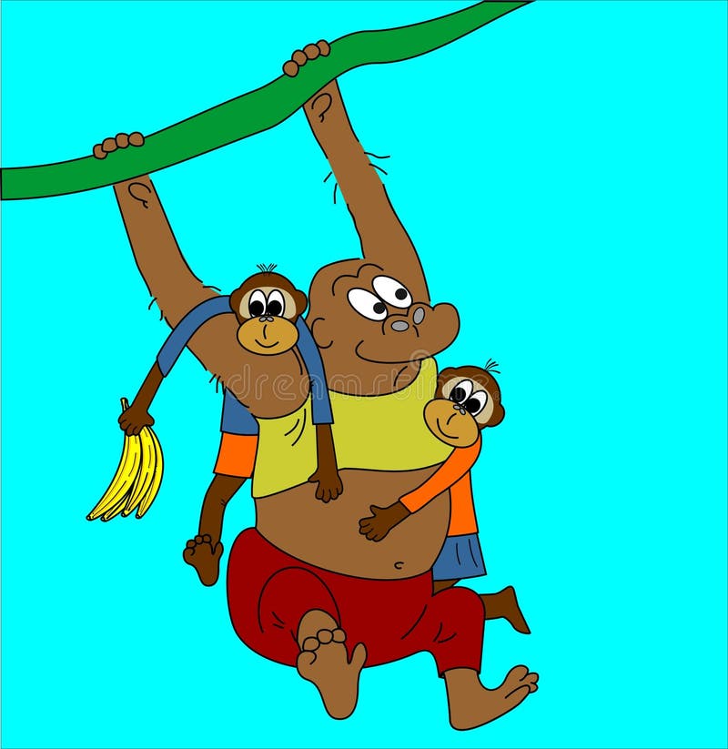 Monkey and children stock vector. Illustration of joke - 19920511