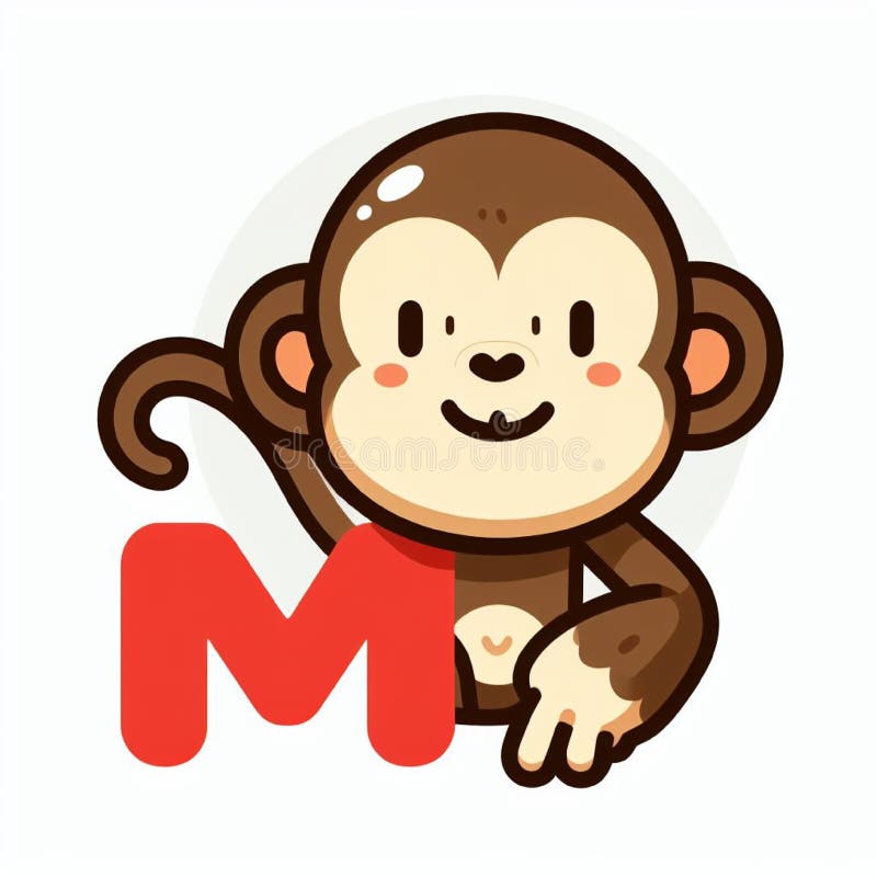 M is for Monkey. Letter M. Monkey, Cute Illustration. Animal Alphabet ...