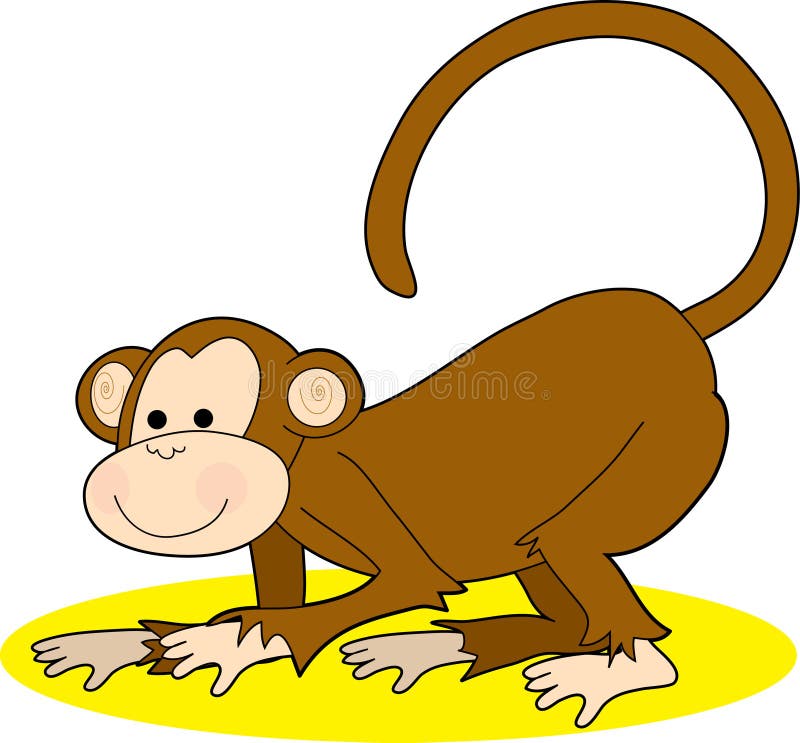 Monkey Crawling stock vector. Illustration of primate - 1983096
