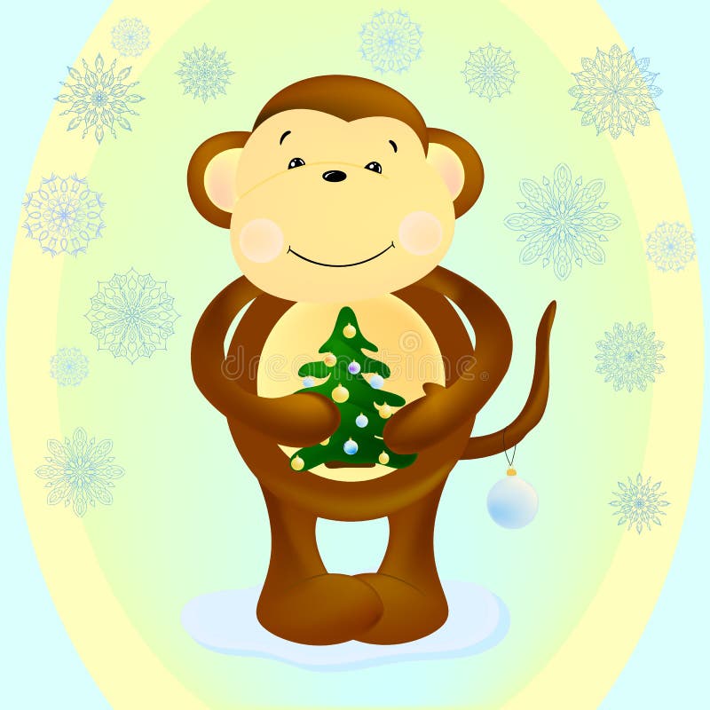 Monkey Cristmas Tree Stock Illustrations – 2 Monkey Cristmas Tree Stock ...