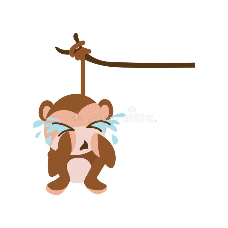Monkey Crying. Vector Illustration Decorative Design Stock Vector ...