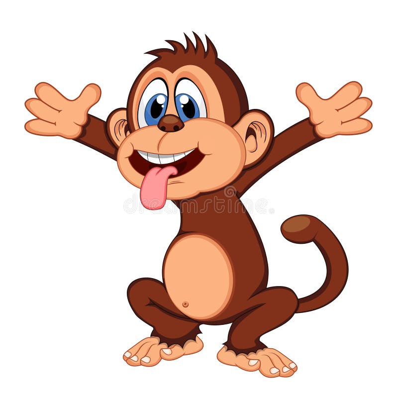 Monkey desenhos animados ilustração do vetor. Ilustração de chimpanzé ...