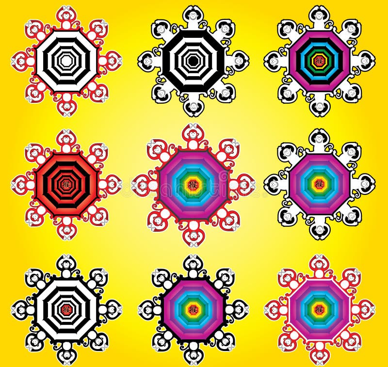 Monkey Design Frame Graphic Illustration Stock Illustration ...