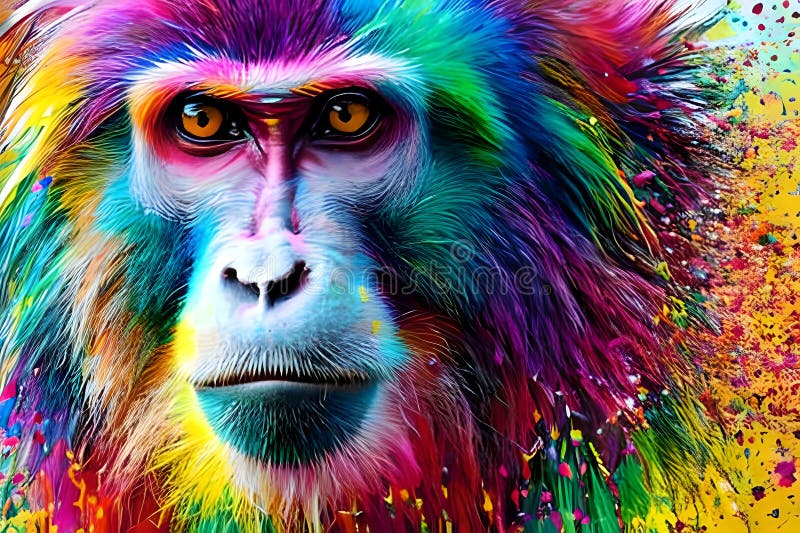 Monkey of different colors stock illustration. Illustration of look ...