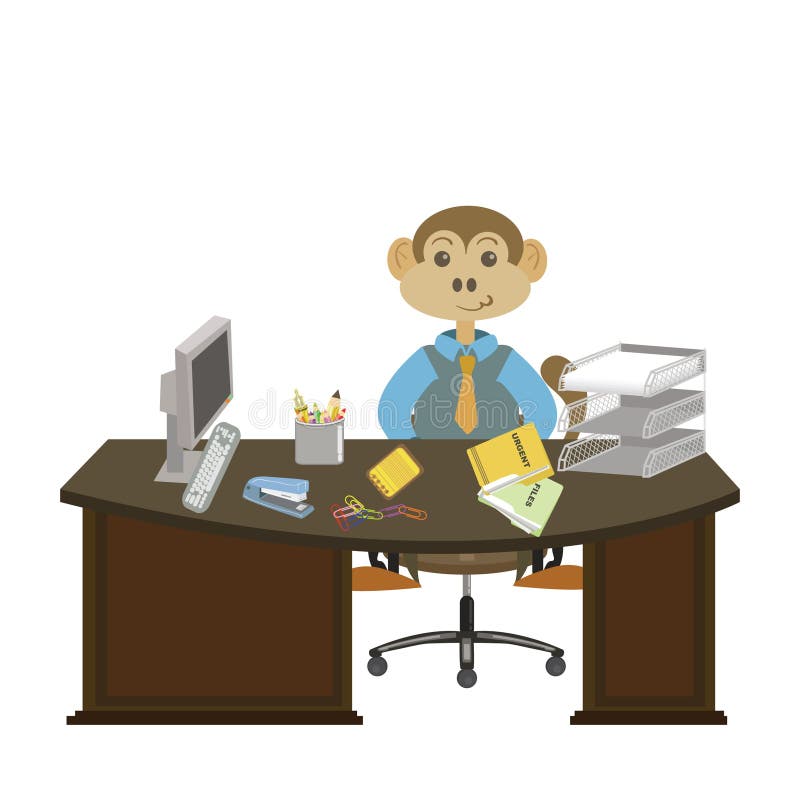 Monkeys at work stock illustration. Illustration of gorilla - 3879989