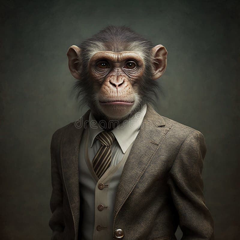 Monkey of a Dressed in a Formal Business Suit Stock Illustration ...