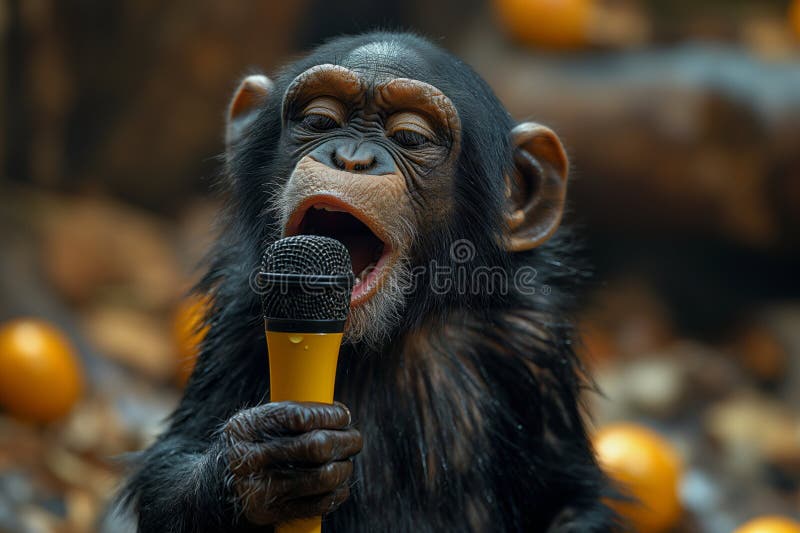 A Monkey Dressed in a Playing Music. Generative AI Stock Illustration ...