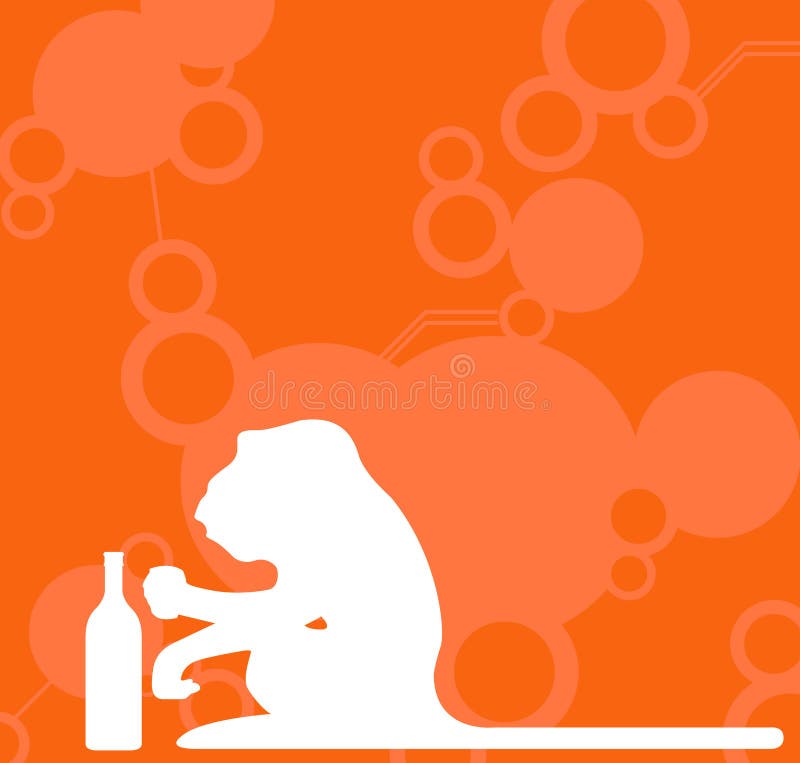Drunk Monkey stock vector. Illustration of drink, foam - 12156122