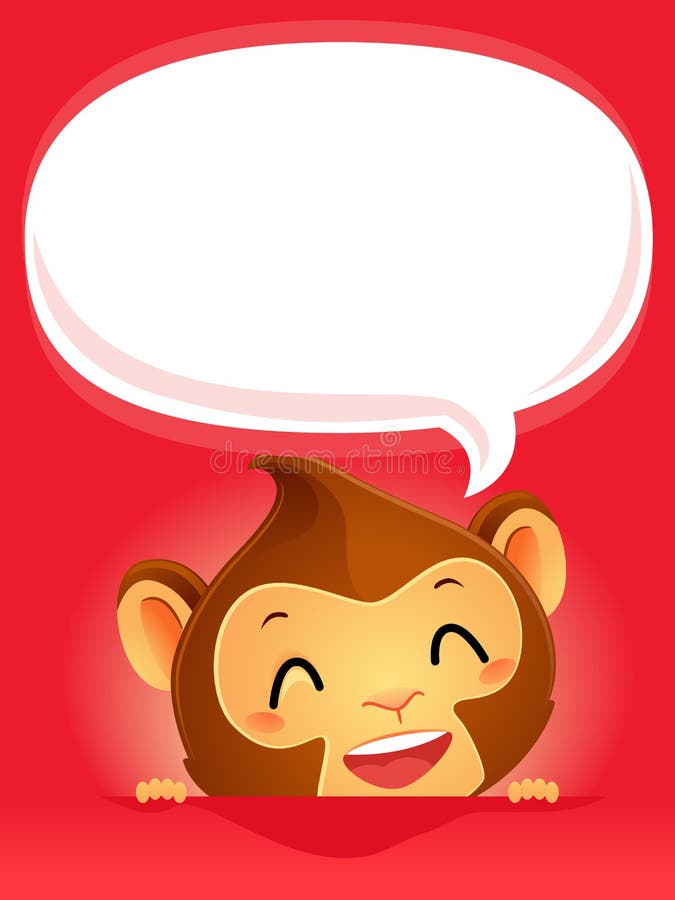 Monkey with Empty Speech Bubble Stock Vector - Illustration of ...