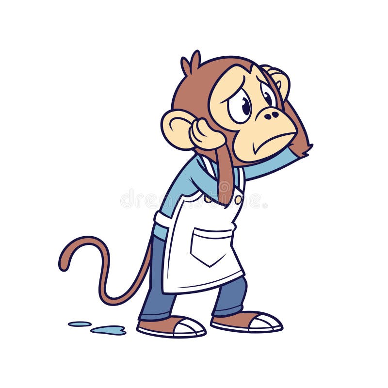 Monkey Exploring while Under the Weather Illustration Stock Photo ...