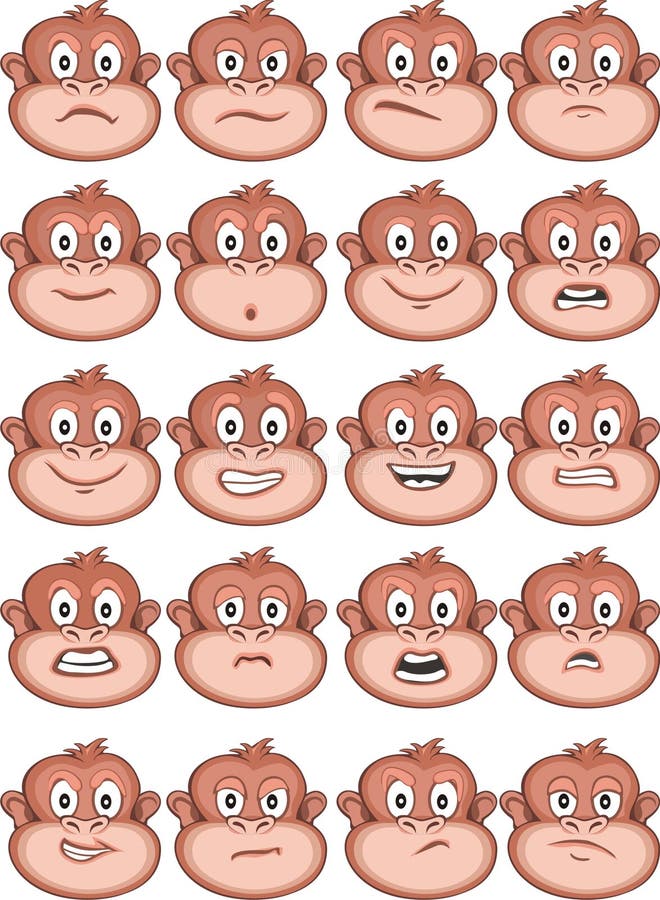 Cartoon monkey stock vector. Illustration of idle, blinking - 61137822