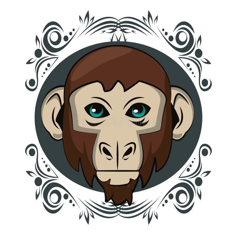 Monkey face cool sketch stock vector. Illustration of chimpanzee ...