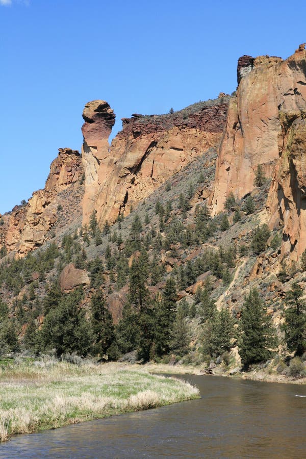 Rock Spire and Black Sand with Green Grass on Iceland Stock Image ...