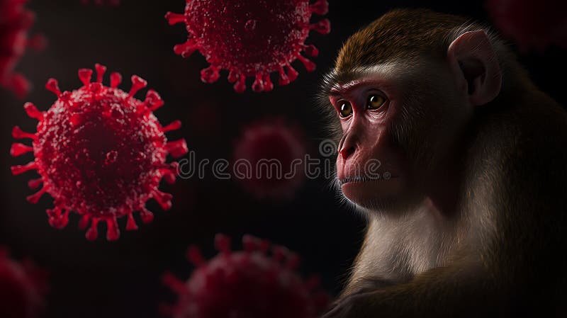 Monkey Faces Viral Threat: a Study in Disease Transmission Stock ...