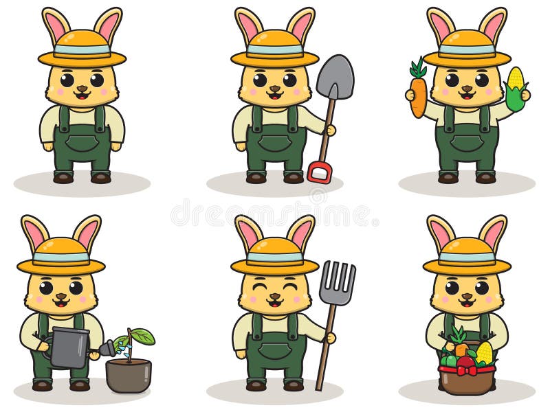 Farmer Rabbit stock illustration. Illustration of comb - 9774694