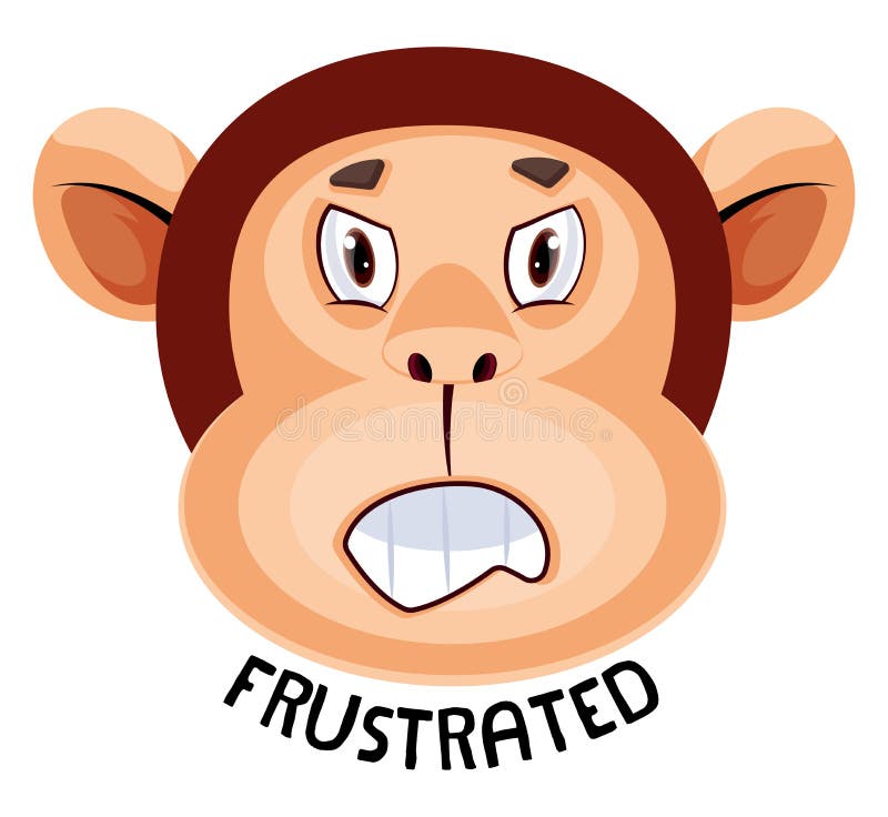 Monkey is Feeling Worried, Illustration, Vector Stock Vector ...