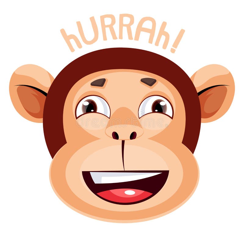 Monkey is Feeling Worried, Illustration, Vector Stock Vector ...