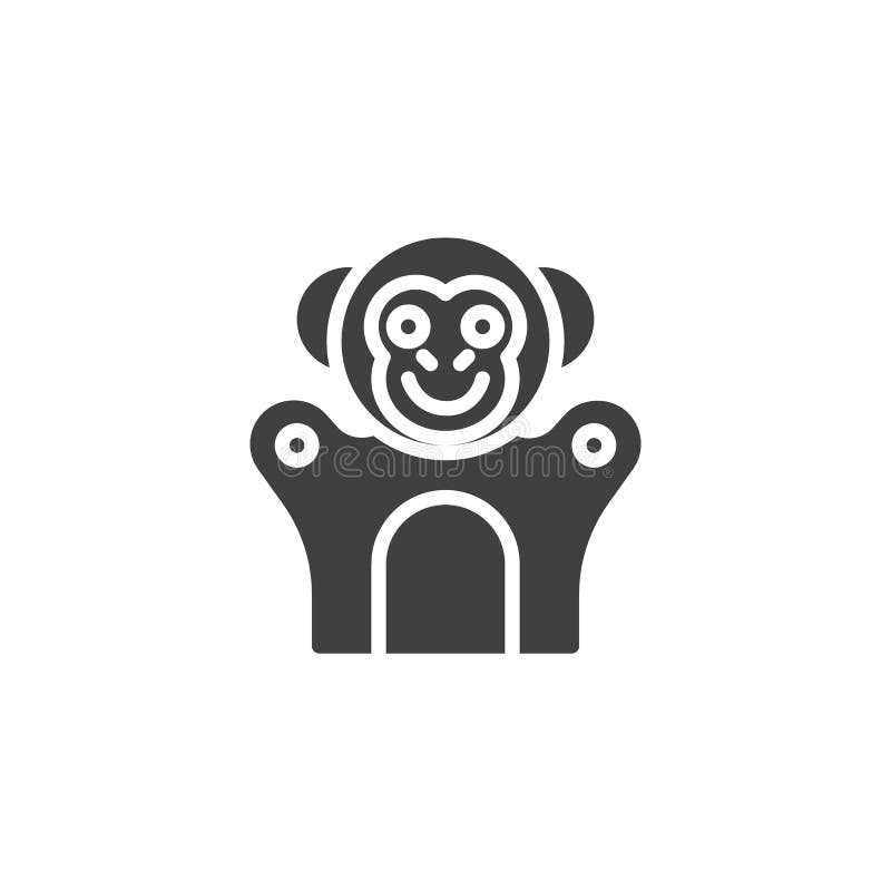 Monkey Finger Puppet Vector Icon Stock Vector - Illustration of single ...