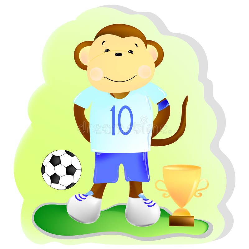 Monkey football player stock vector. Illustration of monkey - 63094424