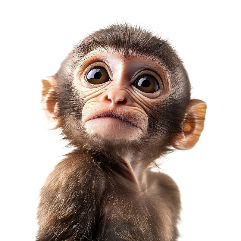 Monkey in Front of a Transparentbackground. Stock Photo - Illustration ...