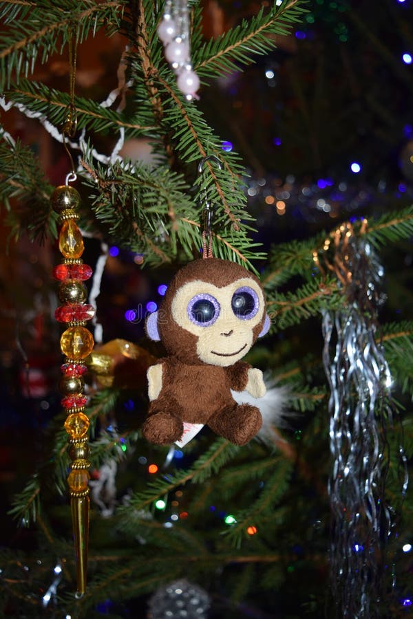 Monkey stock photo. Image of christmas, 2106, year, tree - 64918146