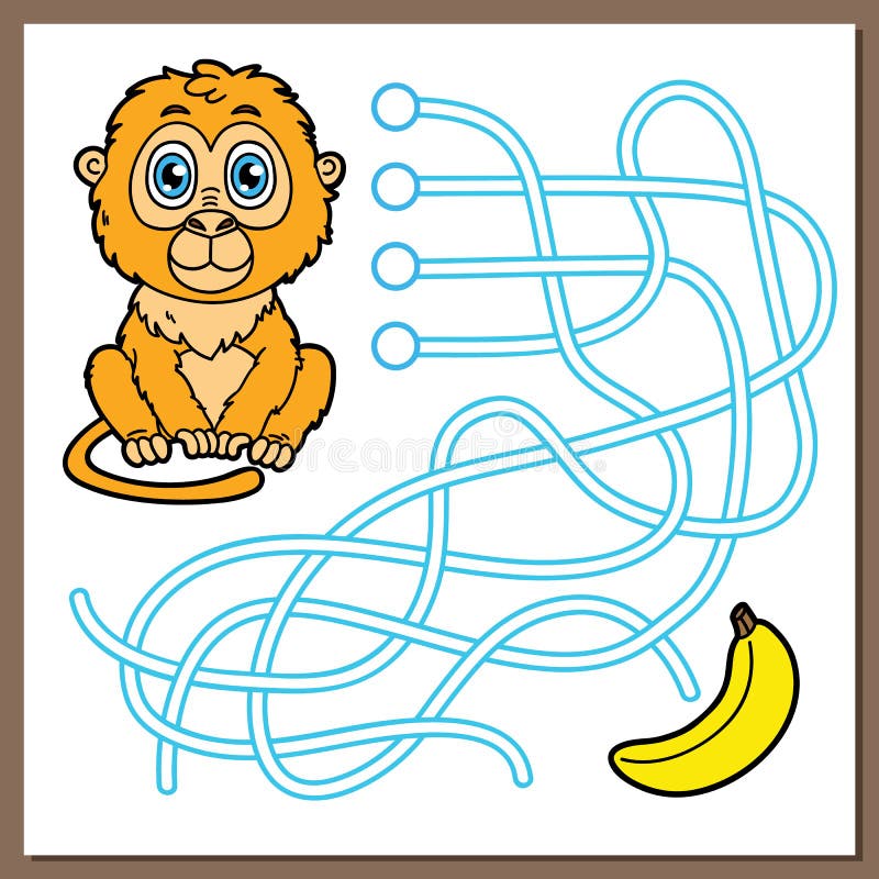 Monkey game. stock vector. Illustration of cartoon, happy - 50076598