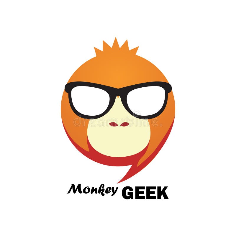 Monkey geek logo stock vector. Illustration of mascot - 143419817