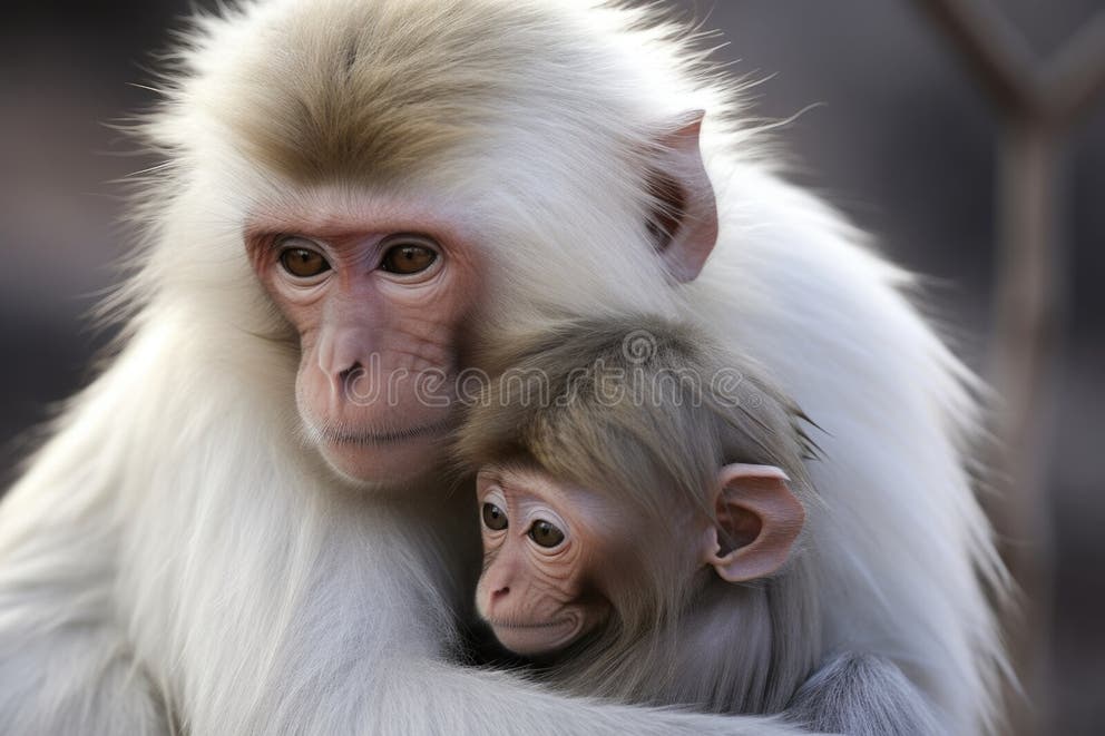 Monkey Gently Consoling Another Monkey Stock Image - Image of comfort ...