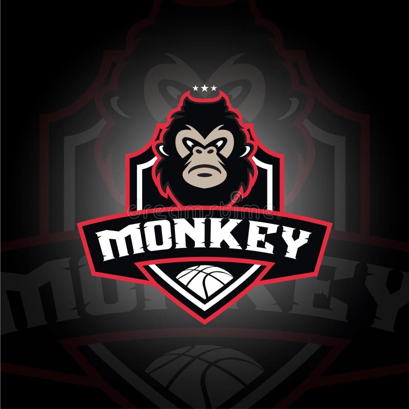 Monkey Gorilla Esport Gaming Mascot Logo Template Vector. Modern Head ...
