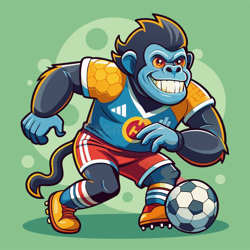Monkey Gorilla Mascot Football Player Vector Illustration Design Stock ...