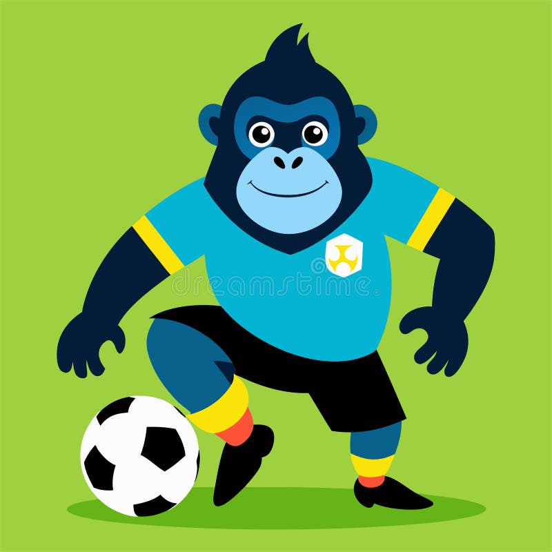 Monkey Gorilla Mascot Football Player Vector Illustration Design Stock ...