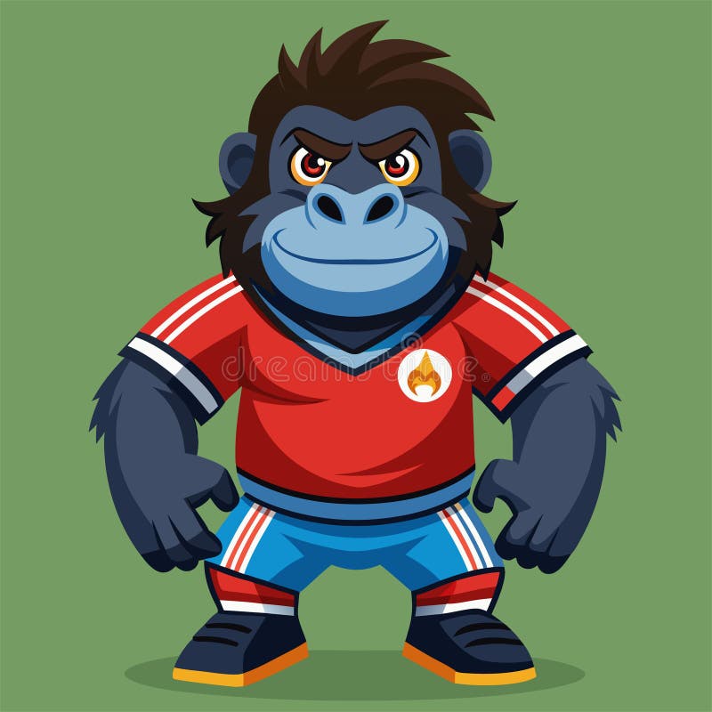 Monkey Gorilla Mascot Football Player Vector Illustration Design Stock ...